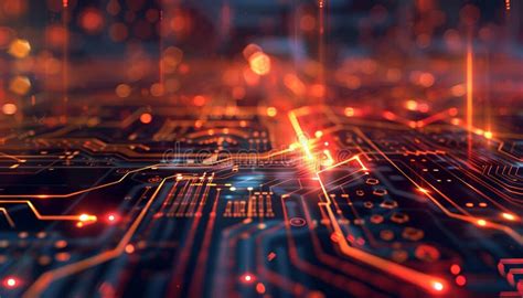 Electronics And Technology Circuit Board Pattern Illustration Stock