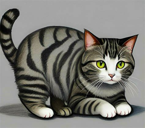 Gray Cat Cartoon Art