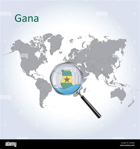 Ghana Magnified Map And Flag Ghana Enlargement Maps Vector Art Stock Vector Image And Art Alamy