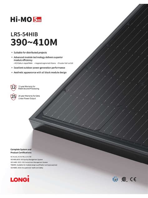 Datasheet 1681212931 Longi Lr5hib Data Sheet Pdf