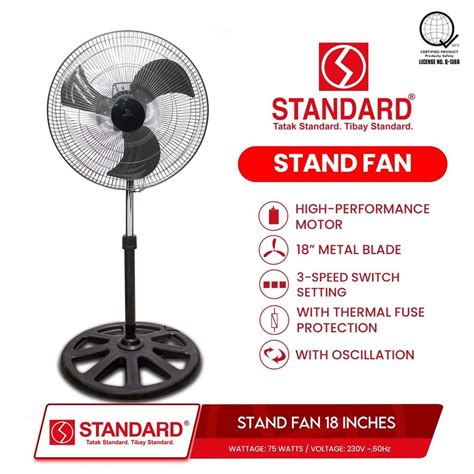 Standard Electric Fan Stand Fan 18 Inches Metal Fan Blade Gold Mind