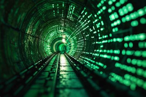 Premium Photo Infinite Tunnel Of Binary Code Representing Matrix Ai