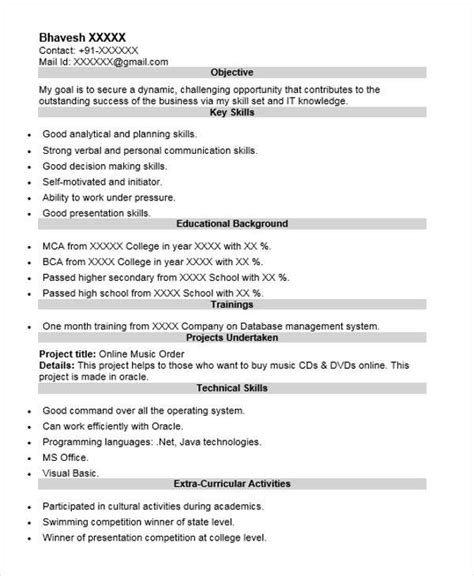 Free 63 Fresher Resume Examples In Psd Word
