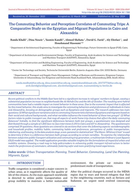 Pdf The Commuting Behavior And Perception Correlates Of Commuting