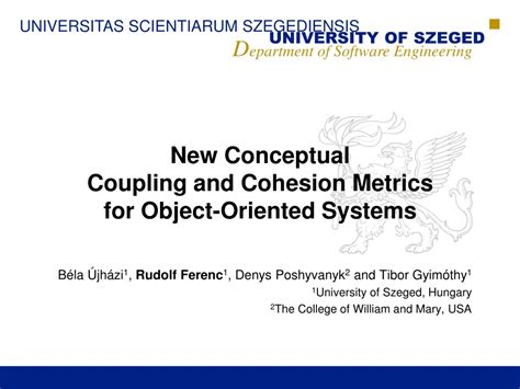 Ppt New Conceptual Coupling And Cohesion Metrics For Object Oriented