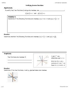 Inverse Functions Lesson Plan Guided Notes And HW By SoLa Math