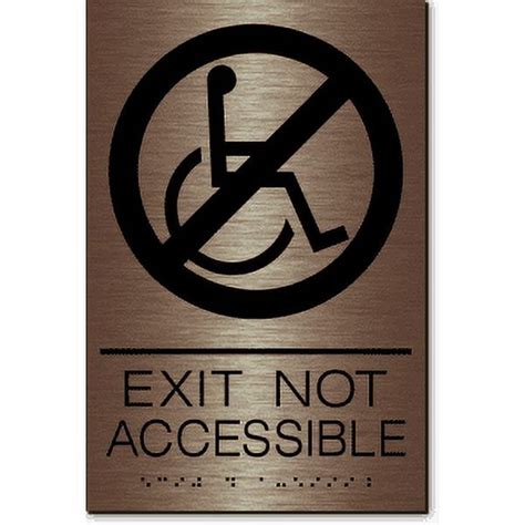 Exit Not Accessible Sign Copper Black 3 Units Walmart Com