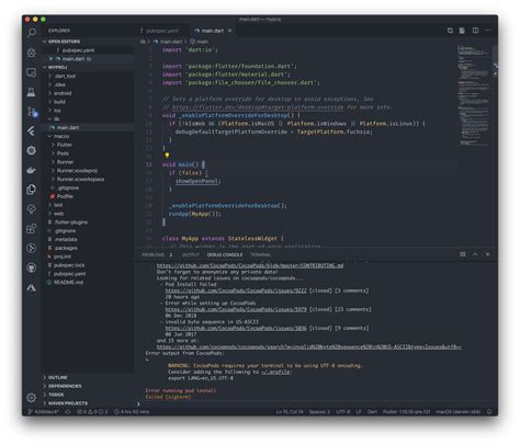 MacOS Failed To Launch From VSCode ArgumentError Invalid Byte
