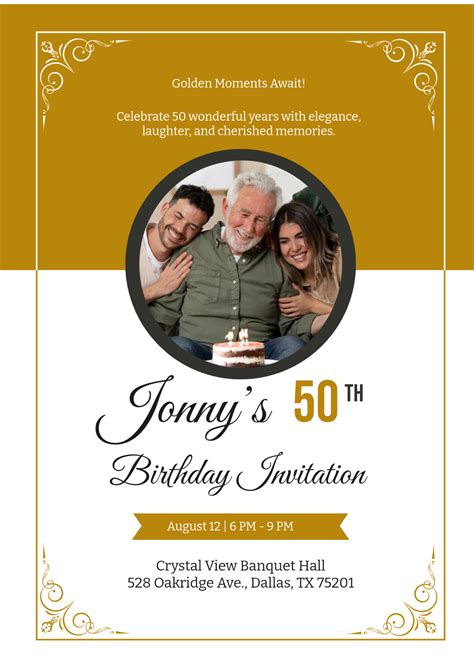 Free 50th Birthday Invitation Templates Editable And Printable