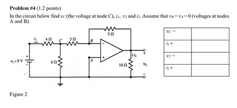 solved in the circuit below find vc the voltage at node c