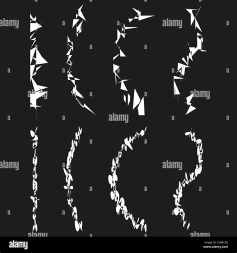 Abstract Geometric Shapes White Forms On Black Sharp And Organic Lines Dynamic Composition