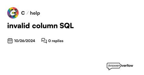 Invalid Column Sql C