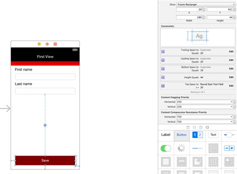 Ios Auto Layout Uibutton To Bottom Depending On Ui Objects In