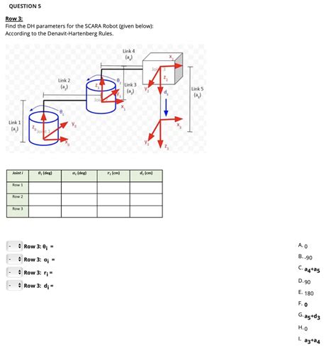 Solved Row 3 Find The Dh Parameters For The Scara Robot