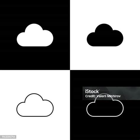 흑백 배경에 고립 된 구름 아이콘을 설정 합니다 선 개요 및 선형 아이콘입니다 벡터 일러스트 0명에 대한 스톡 벡터 아트 및 기타 이미지 Istock