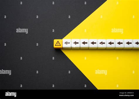 Face A Warning Run Into An Obstacle Blocking The Further Course Of The Process Path Being