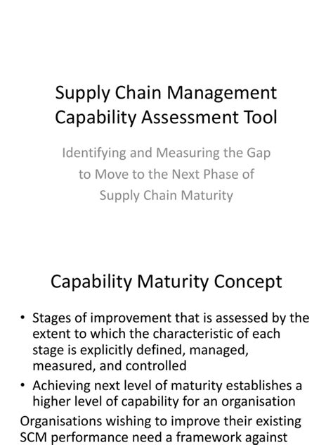 Scm Capability Assessment Tool Pdf Supply Chain Supply Chain Management