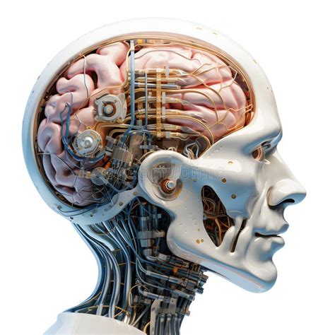 human brain synapses neurons atoms and molecules stock illustration