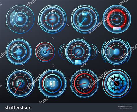 Car Speedometer Tachometer Dashboard Analog Device Stock Vector Royalty Free 1562530072
