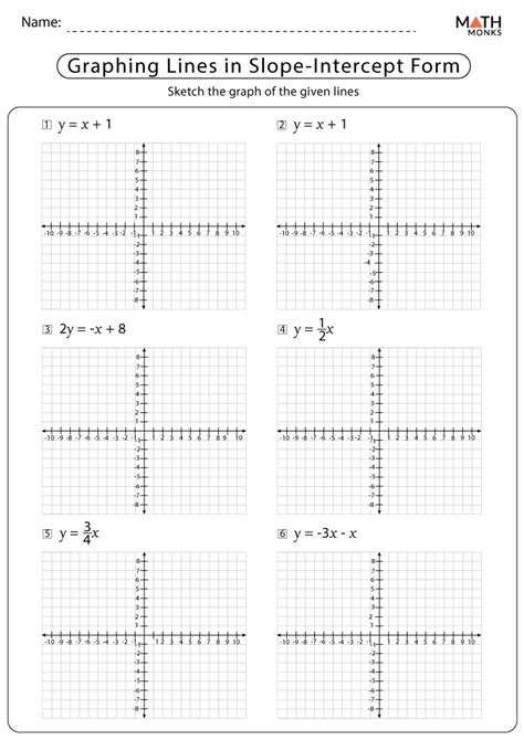 Graphing Linear Equations Worksheets With Answer Key