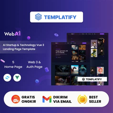 Jual Webai Ai Startup And Technology Vue 3 Landing Page Template Other