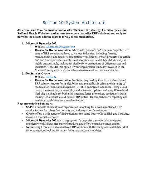Session 10 Unit 10 Scr Case Simulation Session 10 System Architecture Jesse Wants Me To