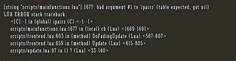 [help] bad argument 1 to ipairs [don t starve together] mods