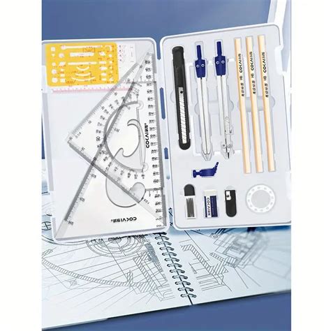 1 팩 조합 도면 세트 도면 도구 및 키트 교체 가능한 펜 연필 분배기 부품 기하학 및 엔지니어링 키트 도면 Temu Republic Of Korea