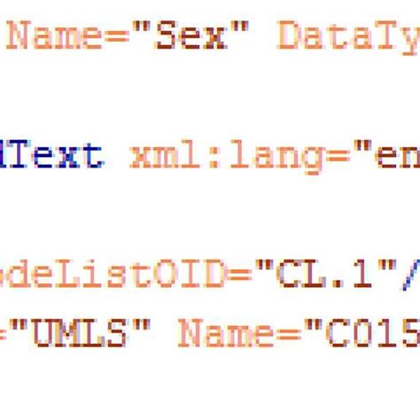 an exemplary code list definition for the item sex in odm format