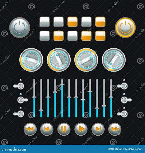Button Set Colored Stock Vector Illustration Of Computer 210412634