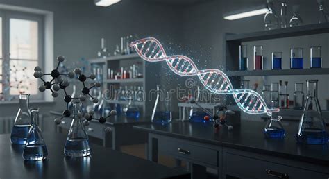 Dna Research In A Modern Laboratory Exploring The Secrets Of Genetics Stock Illustration