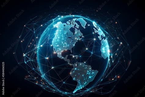 Global Network Background Generative Ai Communication Technology Connectivity Internet