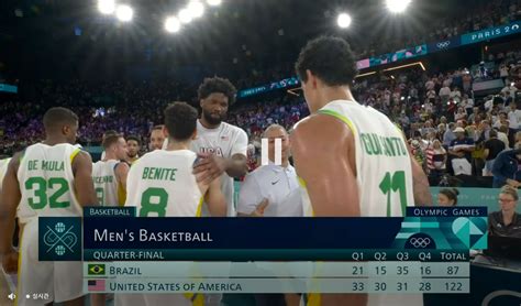 파리올림픽 남자농구 준준결승 결과 미국 대 브라질 ㄷㄷㄷ 포텐 터짐 최신순 에펨코리아