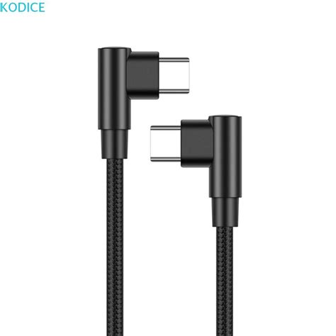 Kodice สายชาร์จเร็วชายกับชาย 1pc Data Line Charger Adapter อุปกรณ์เสริม 90 องศา Usb Type C ถึง