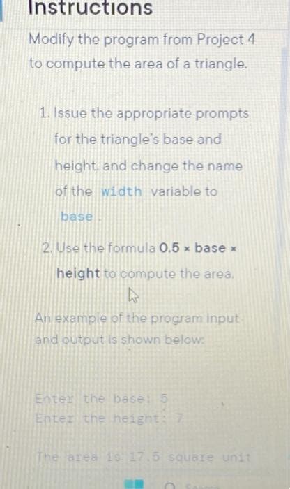 Solved Modify The Program From Project 4 To Compute The Area