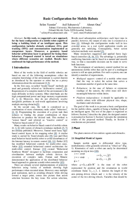 pdf basic configuration for mobile robots