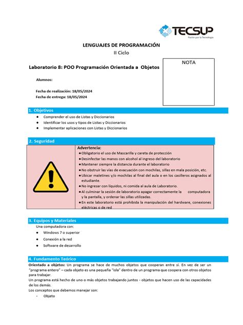 L8 Poo Programación Orientada A Objetos Pdf Objeto Informática Programación Orientada A