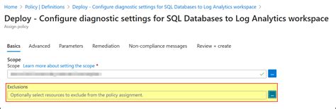 built in policy deploy configure diagnostic settings for sql