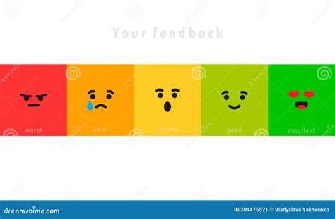 Set Of Emoticons For Rating Scale Satisfaction Level Emoji Mood Icons Scale Of Emotions