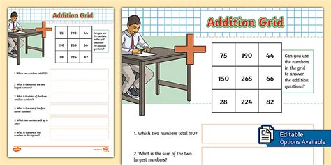 ks2 addition grid teacher made twinkl