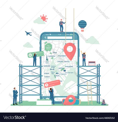 Mobile Map Apps Concept Royalty Free Vector Image