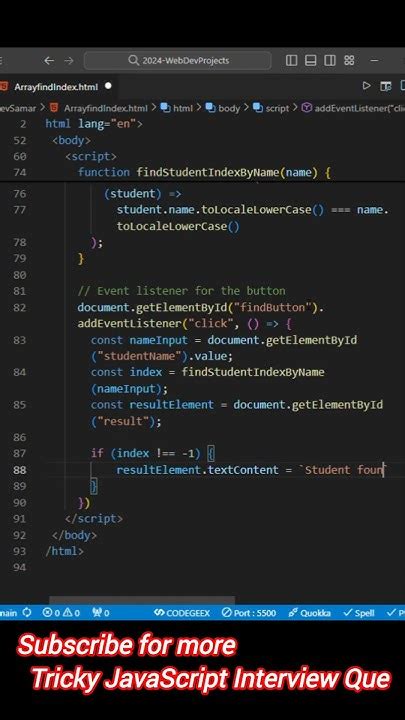 When To Use Arrayfindindex Commonly Asked Questions At Companies Javascript Coding