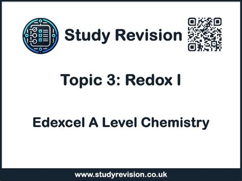 Topic Redox I Flashcards Edexcel A Level Chemistry Teaching Resources