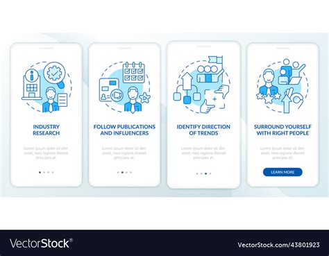 How To Identify Trends Blue Onboarding Mobile App Vector Image