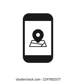 Vector Illustration Smartphone Location Pointer Map Stock Vector Royalty Free