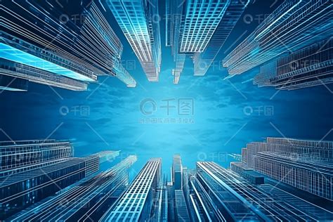 Vr科技ai数字艺术 Vr科技3d渲染蓝色现代城市高楼大厦汇聚未来感插画 Ai图片免费下载 Png格式 4032像素 编号71872919 千图网