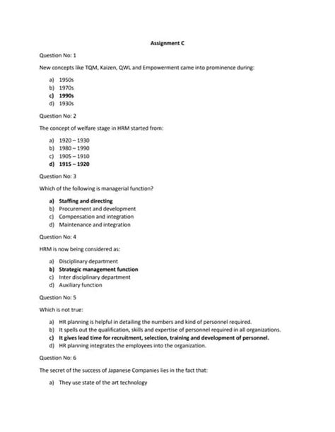 Hrm Mba Assignment Pdf