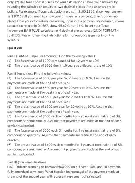 Only 2 Use Four Decimal Places For Your Chegg Com