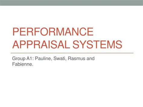 PPT Performance Appraisal Systems PowerPoint Presentation Free Download ID 1566270