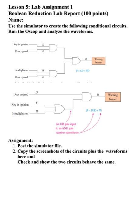 Solved Lesson 5 Lab Assignment 1 Boolean Reduction Lab